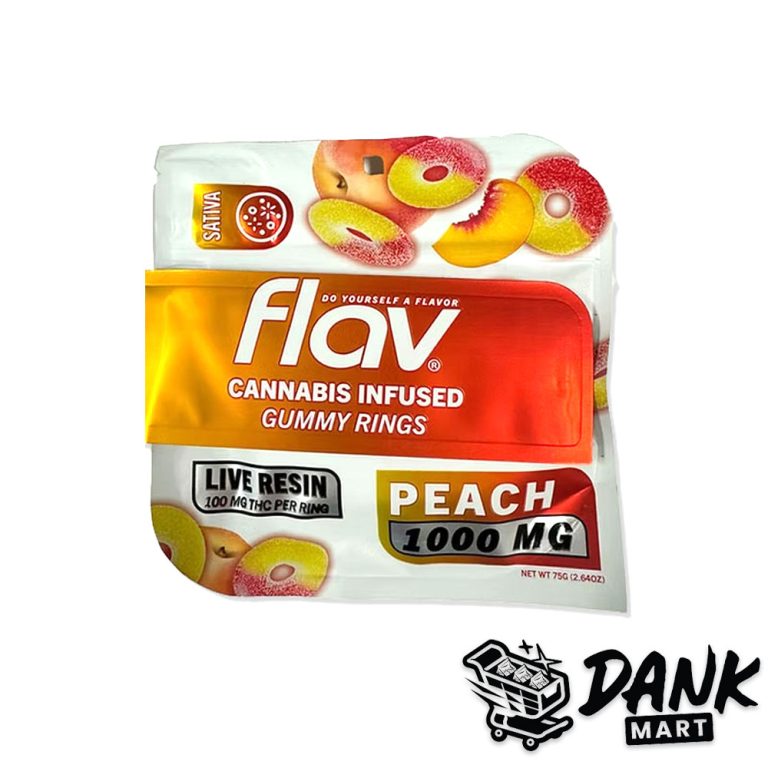 Flav THC Gummies (1000mg) - Peach - Dank Mart Online Dispensary